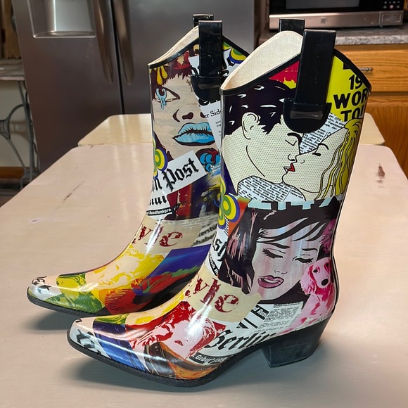 Puddles | Shoes | Puddles Madeline Rubber Cowboy Rainboots | Poshmark
